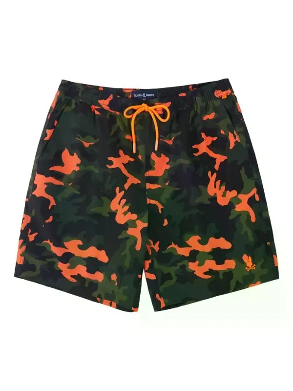 Psycho Bunny Camo Print Swim Short - Green