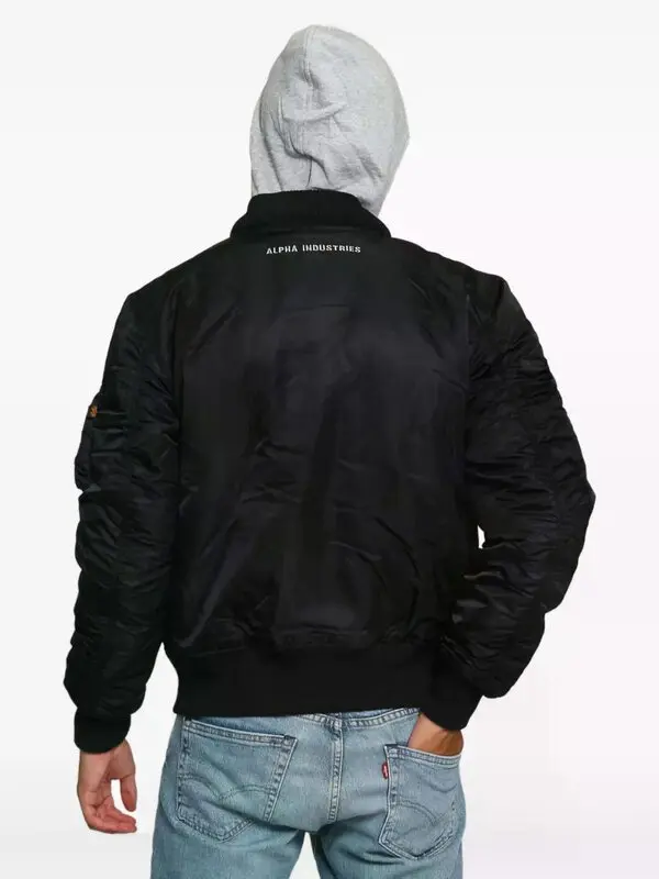 Alpha Industries Hooded Bomber Jacket - Black