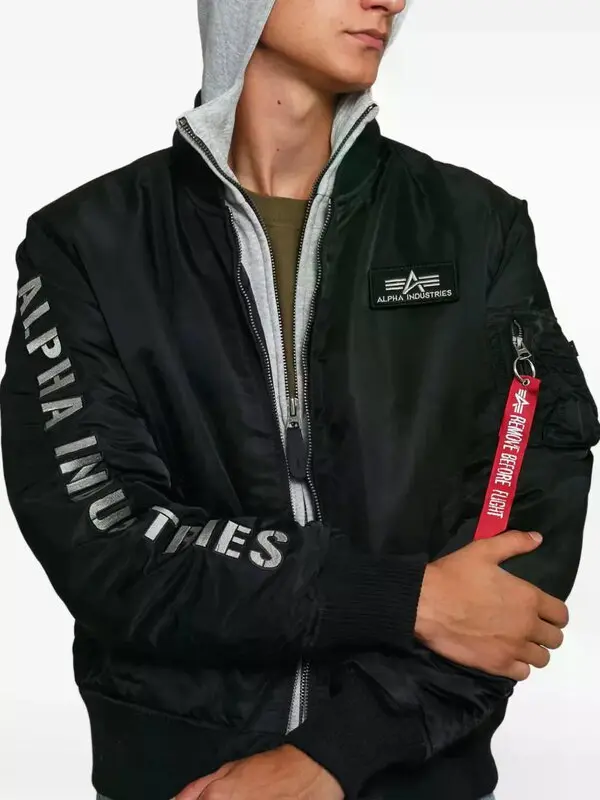 Alpha Industries Hooded Bomber Jacket - Black