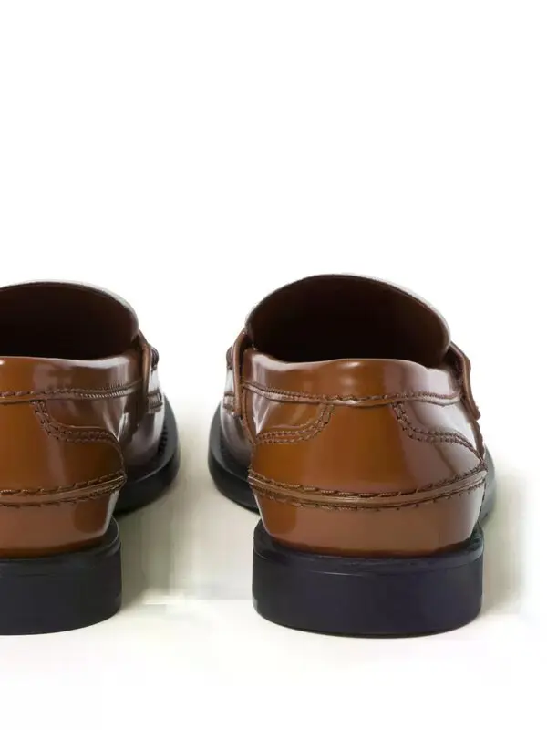 Miu Miu Two-tone Leather Penny Loafers - Brown