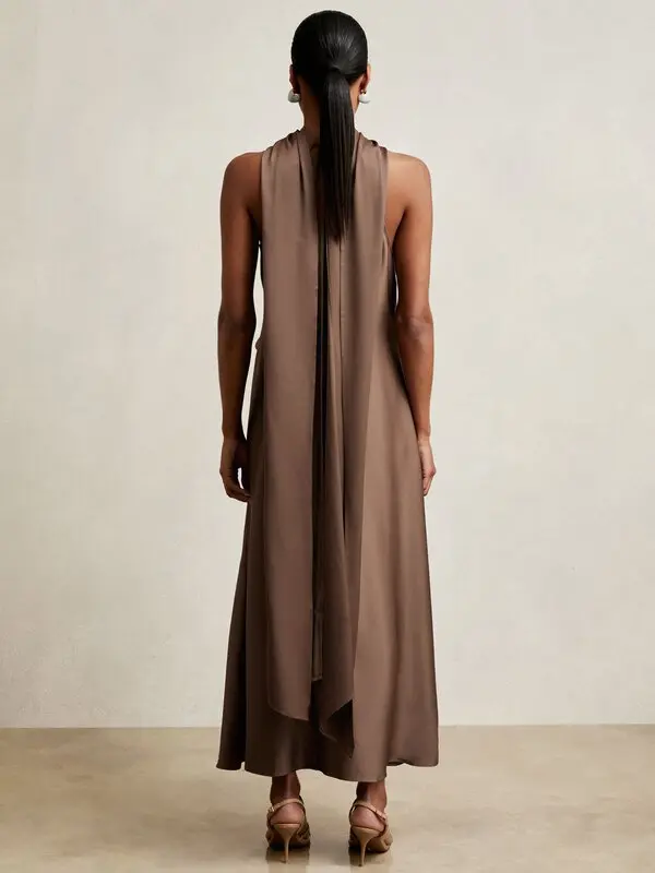 brown dress cape Asymmetric Cape Dress | Soft Bordeaux main image 0