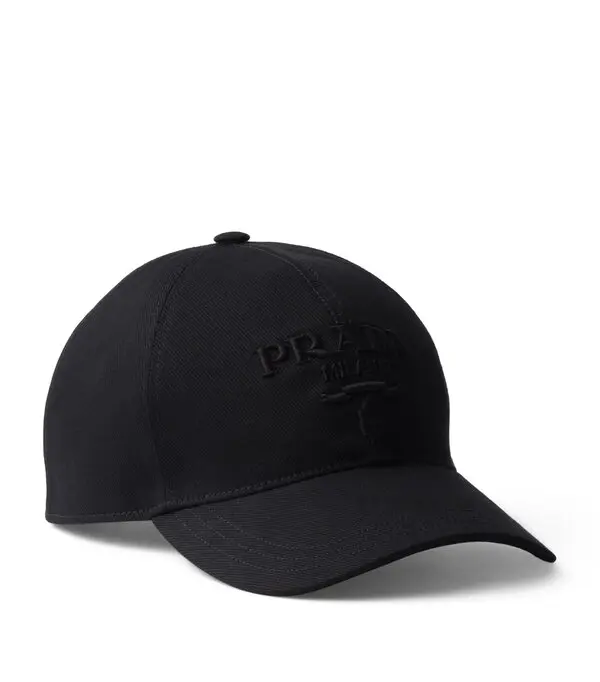 Prada Cotton Drill Baseball Cap - Black
