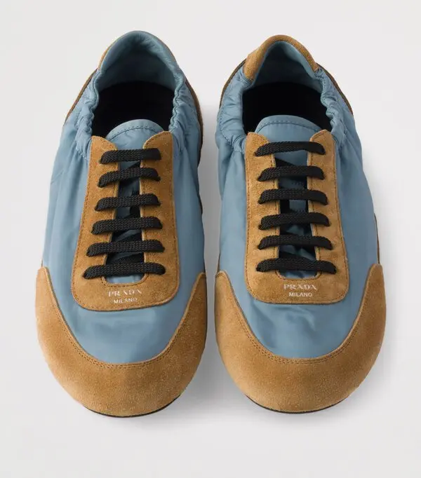 Prada Suede And Re-nylon Collapse Sneakers
