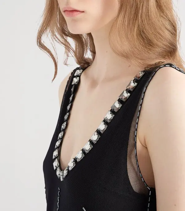 Prada Tulle Embellished Mini Dress
