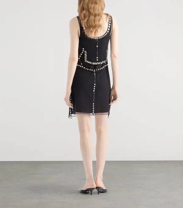 Prada Tulle Embellished Mini Dress