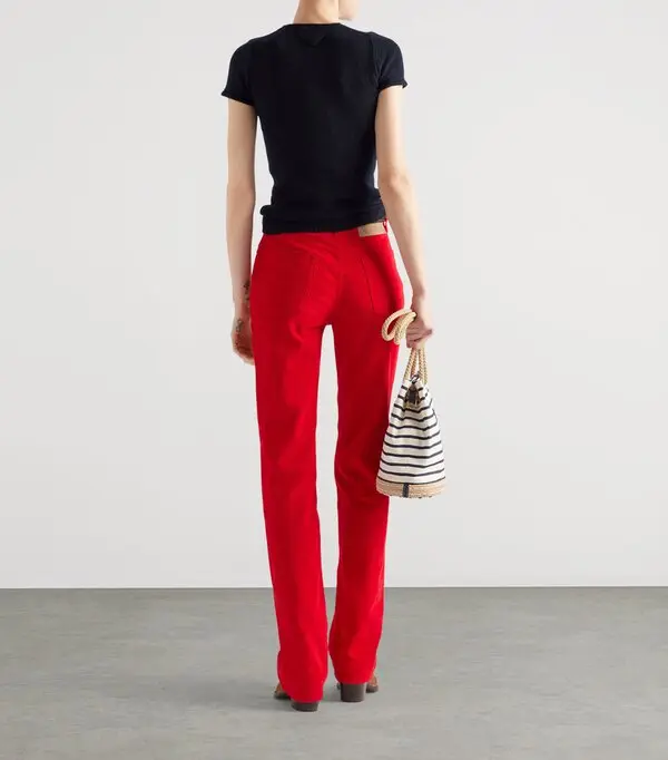 Prada Corduroy Straight Leg Trousers