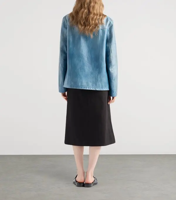 Prada Nappa Leather Jacket - Blue