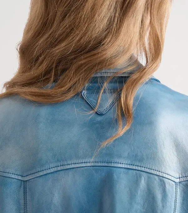 Prada Nappa Leather Jacket - Blue