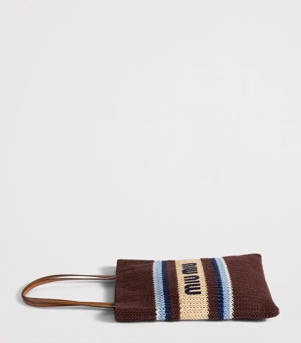 Miu Miu Woven Raffia-effect Tote