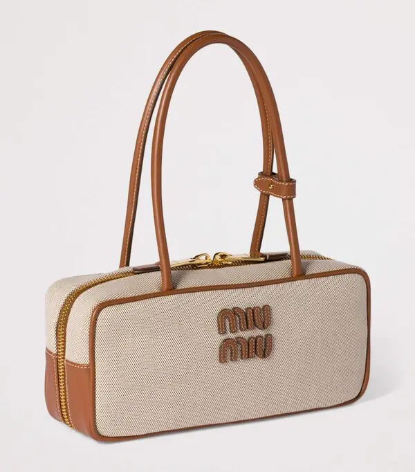 Miu Miu Canvas And Leather Top-handle Bag