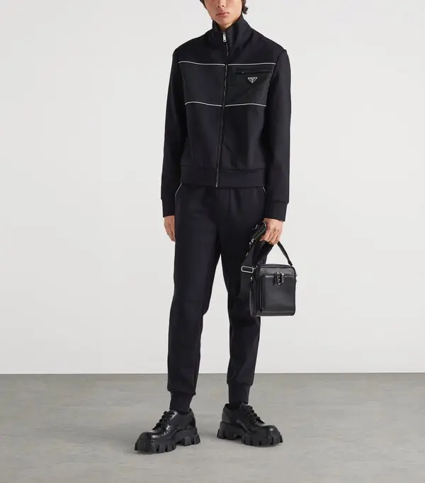 Prada Re-nylon-trim Sweatpants