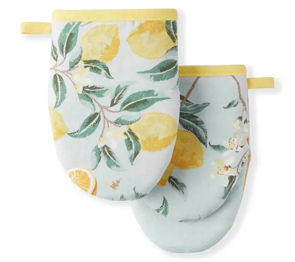 MARTHA STEWART Lemon Whimsy Mini Oven Mitt Set - One-color