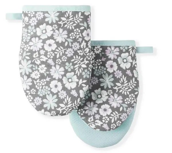 MARTHA STEWART Ditsy Floral Mini Oven Mitt 2-pa Ck Set - One-color