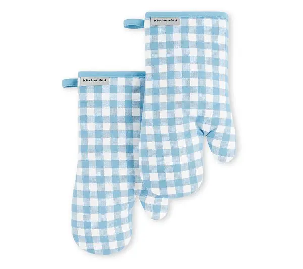 KITCHENAID Gingham Oven Mitt 2-pack Set - One-color