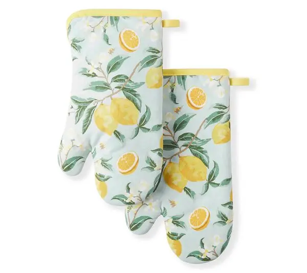 MARTHA STEWART Lemon Whimsy Oven Mitt Set - One-color