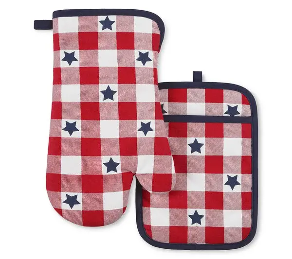 MARTHA STEWART Americana Oven Mitt & Pot Holder Set - One-color