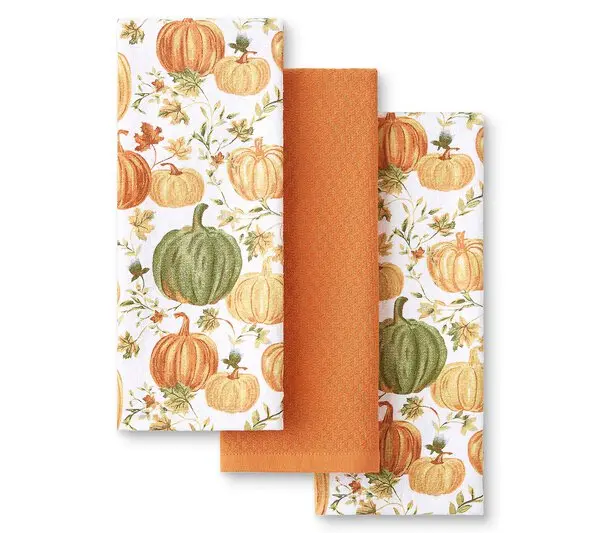 MARTHA STEWART Pumpkins Kitchen Towel 3-pack Se T - One-color