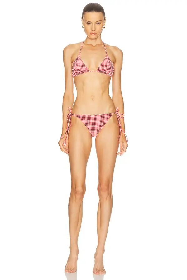 Hunza G Sabrina Bikini Set - Red Gingham