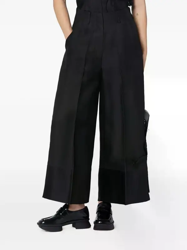 Mark Kenly Domino Tan Wide-leg Trousers