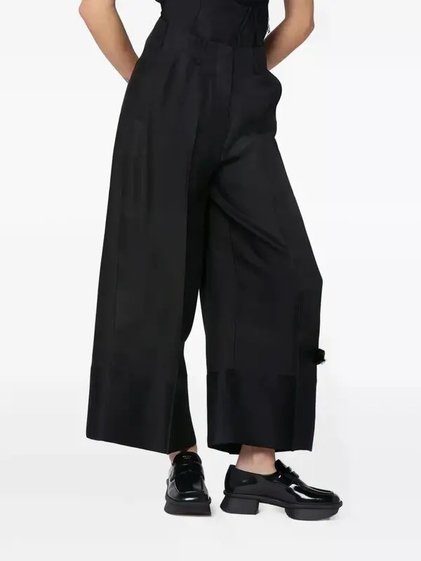 Mark Kenly Domino Tan Wide-leg Trousers