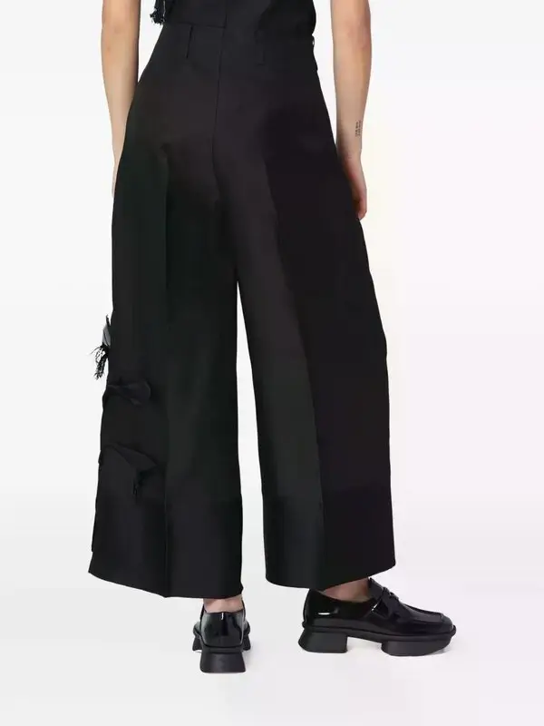 Mark Kenly Domino Tan Wide-leg Trousers