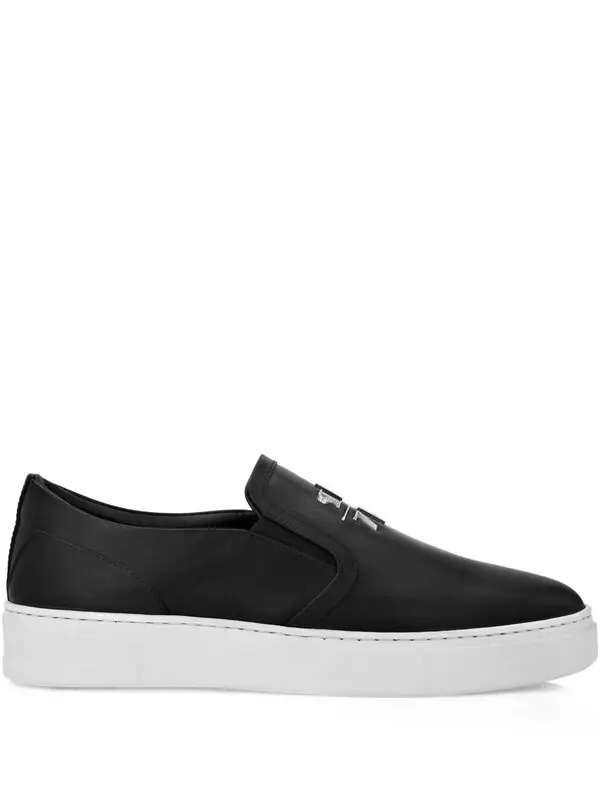 Philipp Plein Leather Slip-on Sneakers