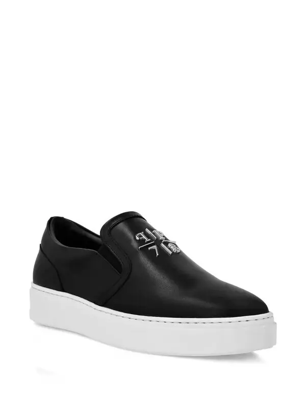 Philipp Plein Leather Slip-on Sneakers