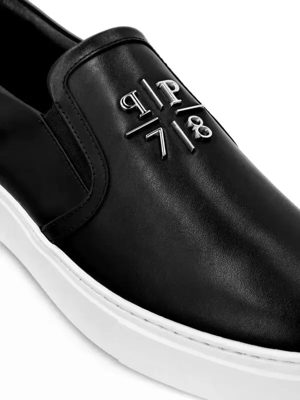 Philipp Plein Leather Slip-on Sneakers