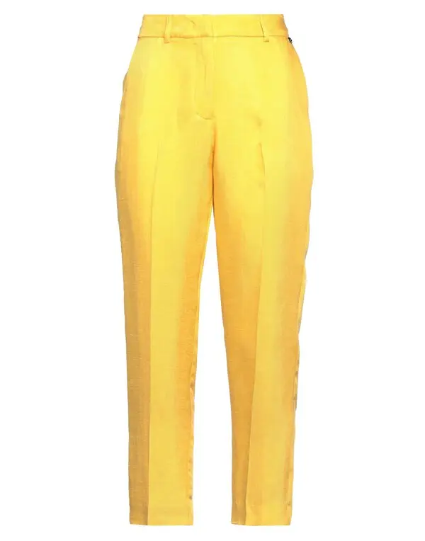 Liu Jo Tapered Viscose Linen Pants - Yellow