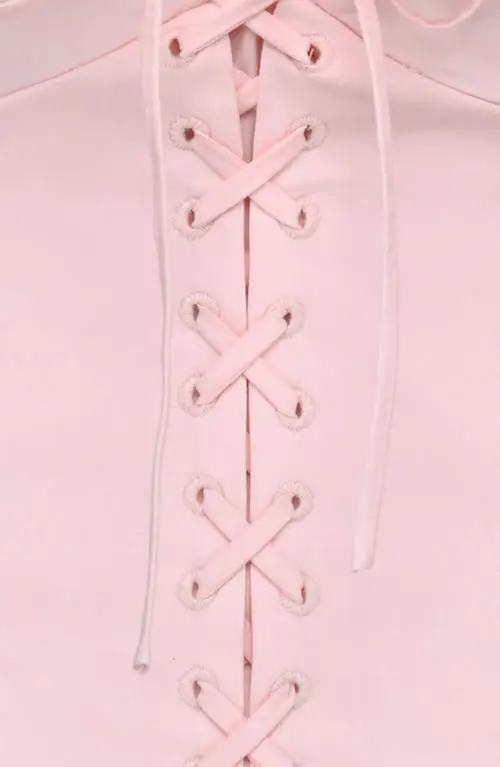 House Of Cb Embroidered Tie Front Corset