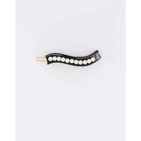 Alexandre De Paris Acetate And Pearl Barrette - Black