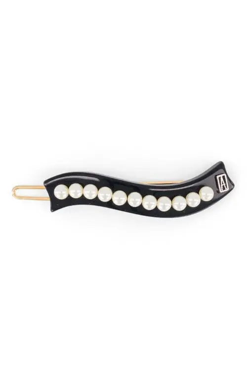 Alexandre De Paris Acetate And Pearl Barrette - Black
