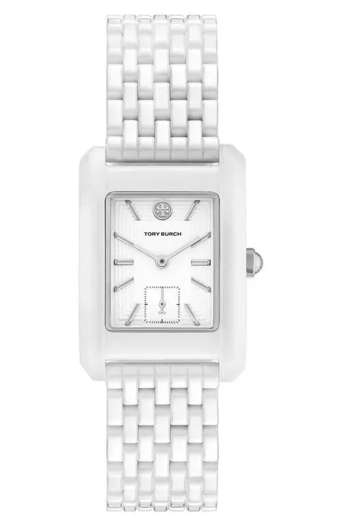 Tory Burch Eleanor Ceramic Bracelet Watch - White
