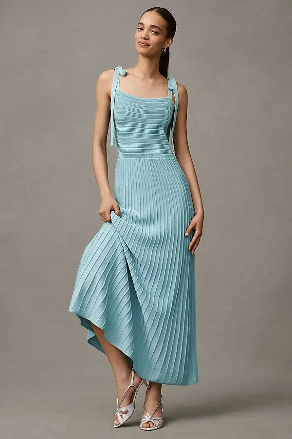 knee length dresses for ladies Oliphant Tie Strap Midi Dress – Saint Bernard