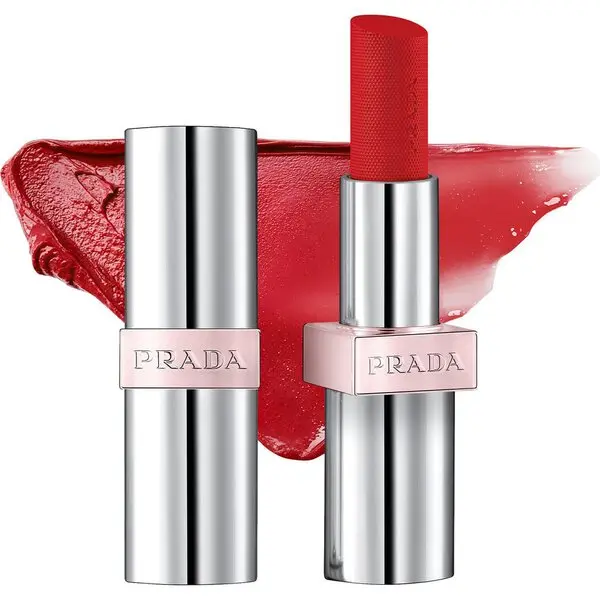 Prada Refillable Light Glowing Lip Oil Stick - U021 Cherry - Poppy Red