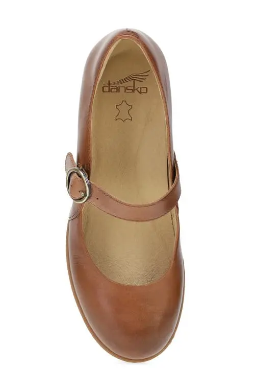 Dansko Deirdra Waterproof Mary Jane Pump - Tan Waterproof Burnished