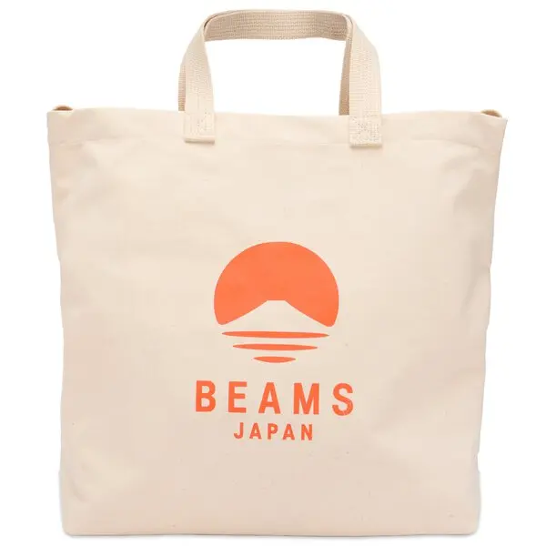 BEAMS 2 Way Canvas Tote Bag - Orange