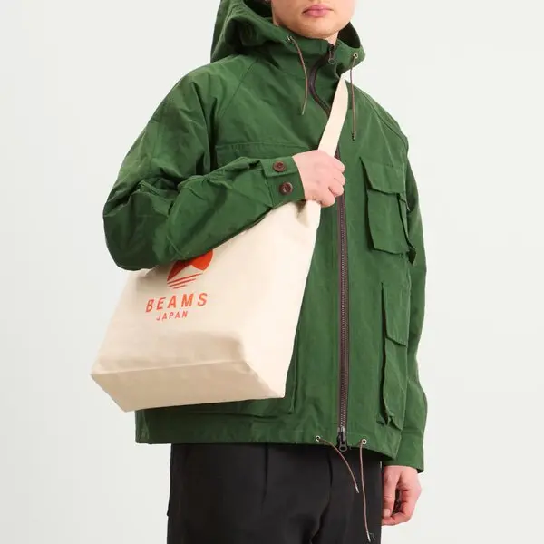BEAMS 2 Way Canvas Tote Bag - Orange