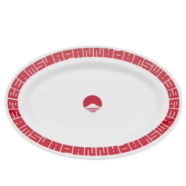 BEAMS Goyoza Plate - White/red