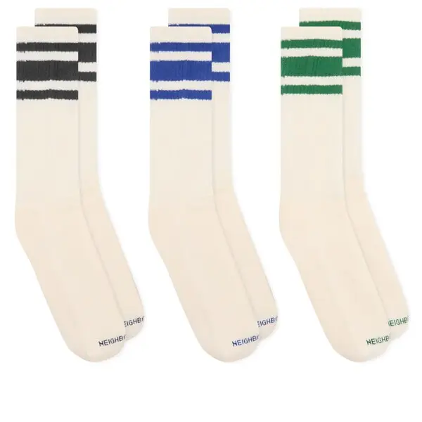 NEIGHBORHOOD Classic 3-pack Socks - White