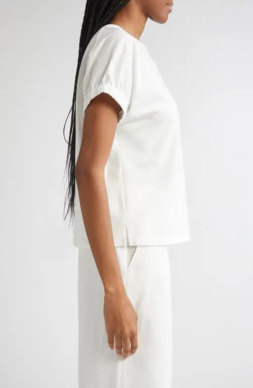 Lafayette 148 New York Gathered Cuff Cotton Jersey T-shirt