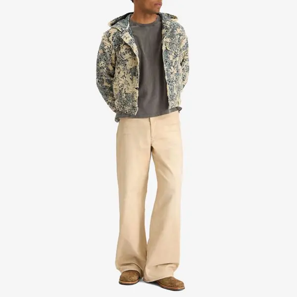 Acne Studios Distressed Monogram Hooded Jacket - Mid Blue