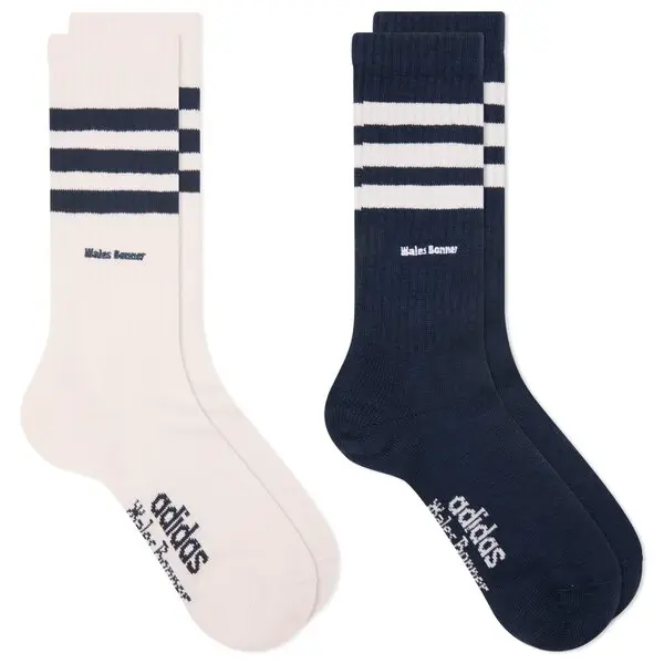 Adidas X Wales Bonner 3-stripe Socks - Night Navy/chalk White