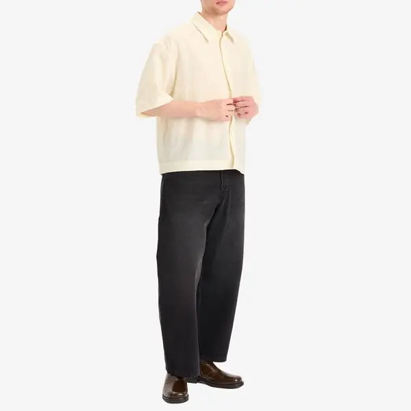 Studio Nicholson Sanko Boxy Short Sleeve Shirt - Milk