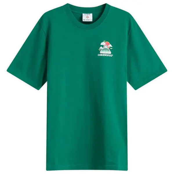 Casablanca Montagne Ondulée Screen Printed T-shirt - Green