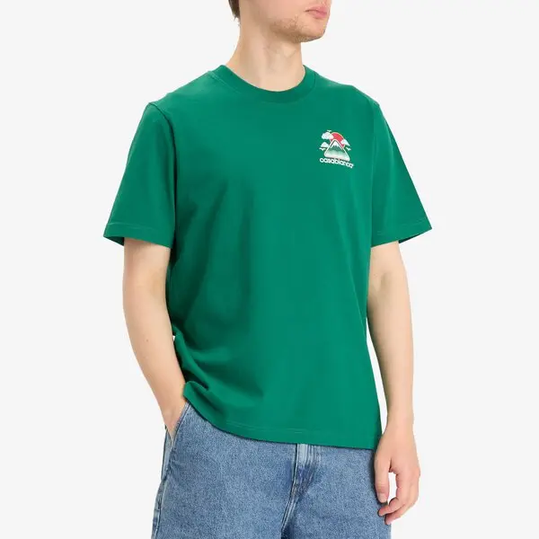 Casablanca Montagne Ondulée Screen Printed T-shirt - Green