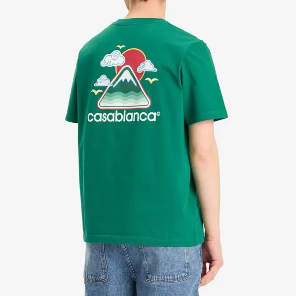 Casablanca Montagne Ondulée Screen Printed T-shirt - Green