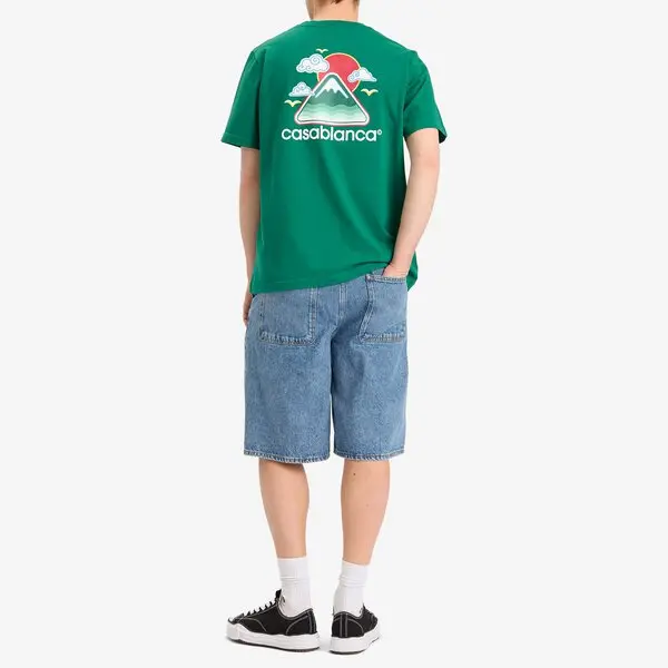 Casablanca Montagne Ondulée Screen Printed T-shirt - Green