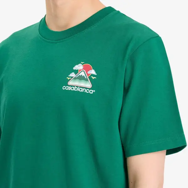 Casablanca Montagne Ondulée Screen Printed T-shirt - Green