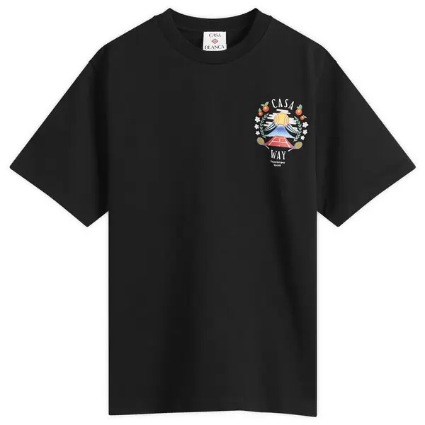 Casablanca Casa Way Mountain Printed T-shirt - Black